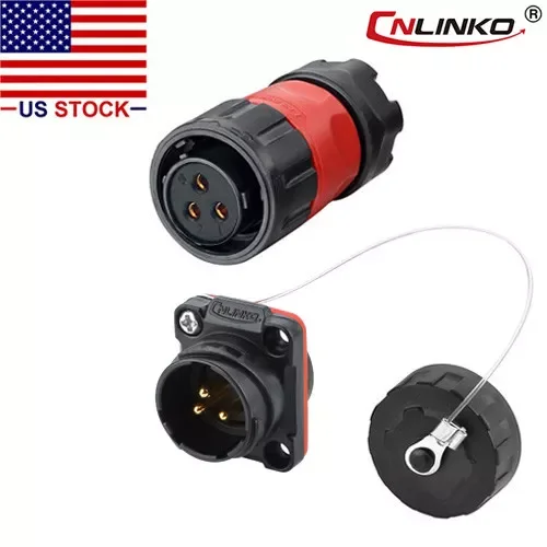 3 Pin Power Circular Connector Female Plug & Male Socket Outdoor ...