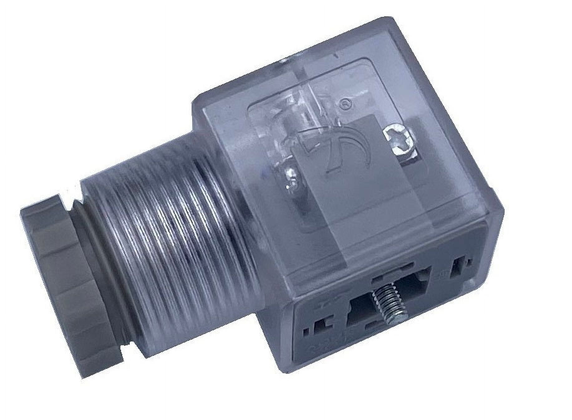 3 Pin Solenoid Valve Electrical Connector DIN 46350 with LED - Walmart.com