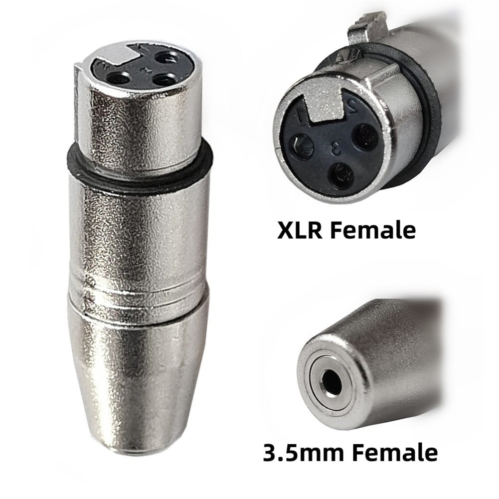 3-Pin XLR to 3.5mm Female Stereo Audio Adapter Connector for Microphone ...