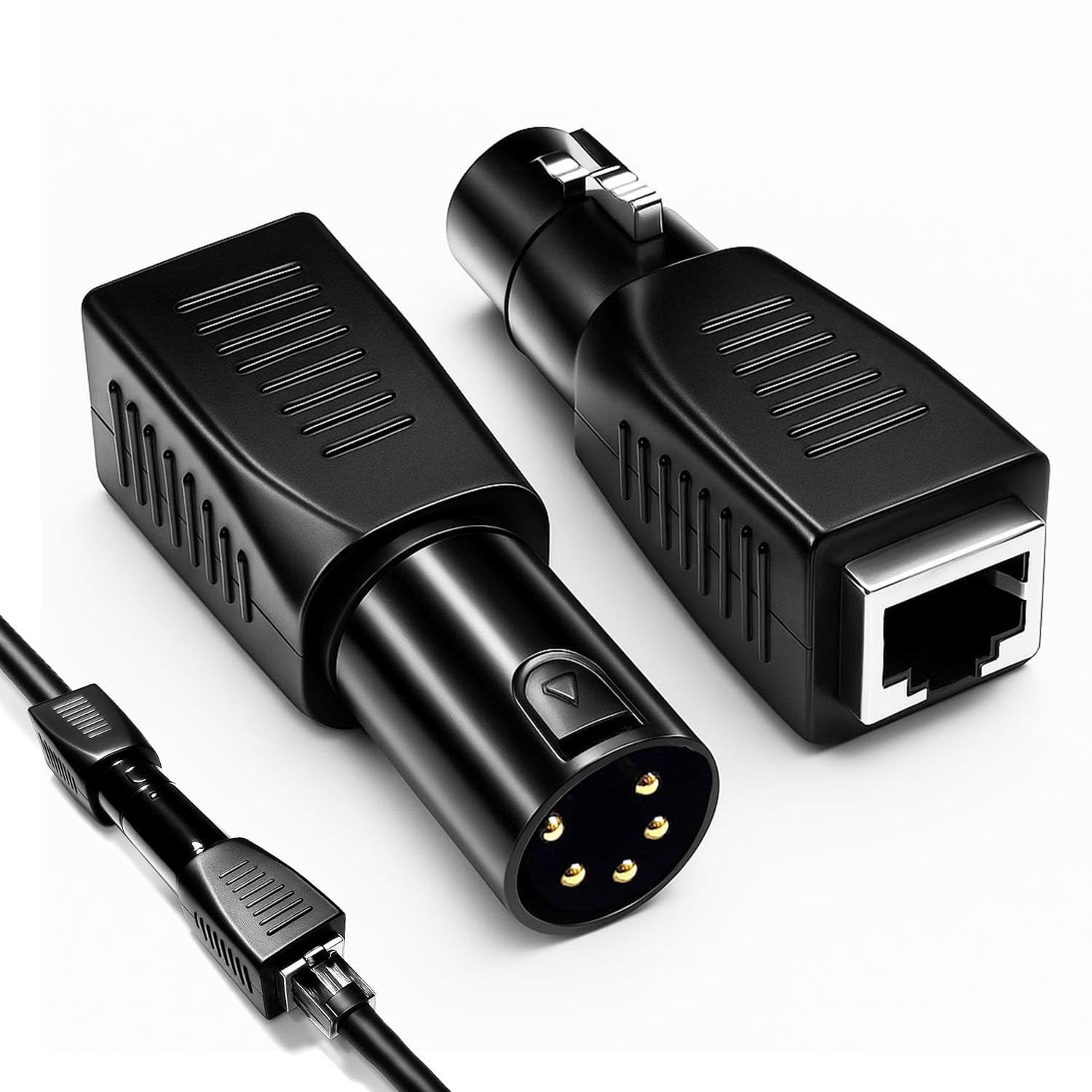 3-Pin XLR to Ethernet Converter Adapter, Male Audio Cable Connector for ...
