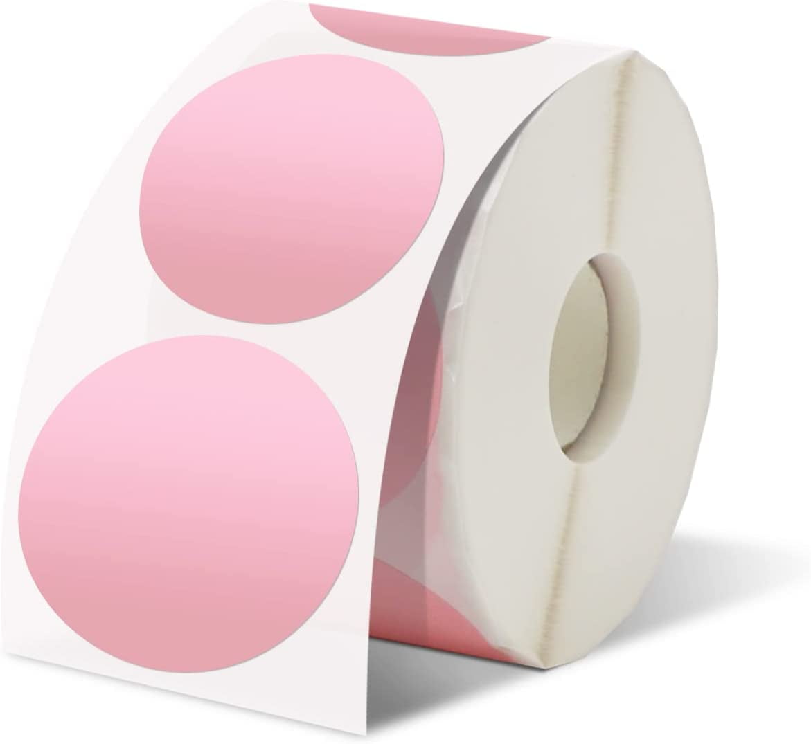 3" Pink Direct Thermal Labels Stickers, Self-Adhesive Round Custom ...