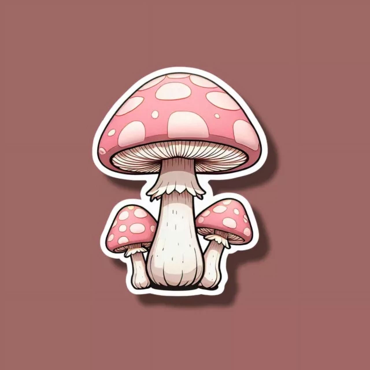 3 Pink Mushrooms Fungi Fungus Edible Spore Nature Sticker Phone Decal ...