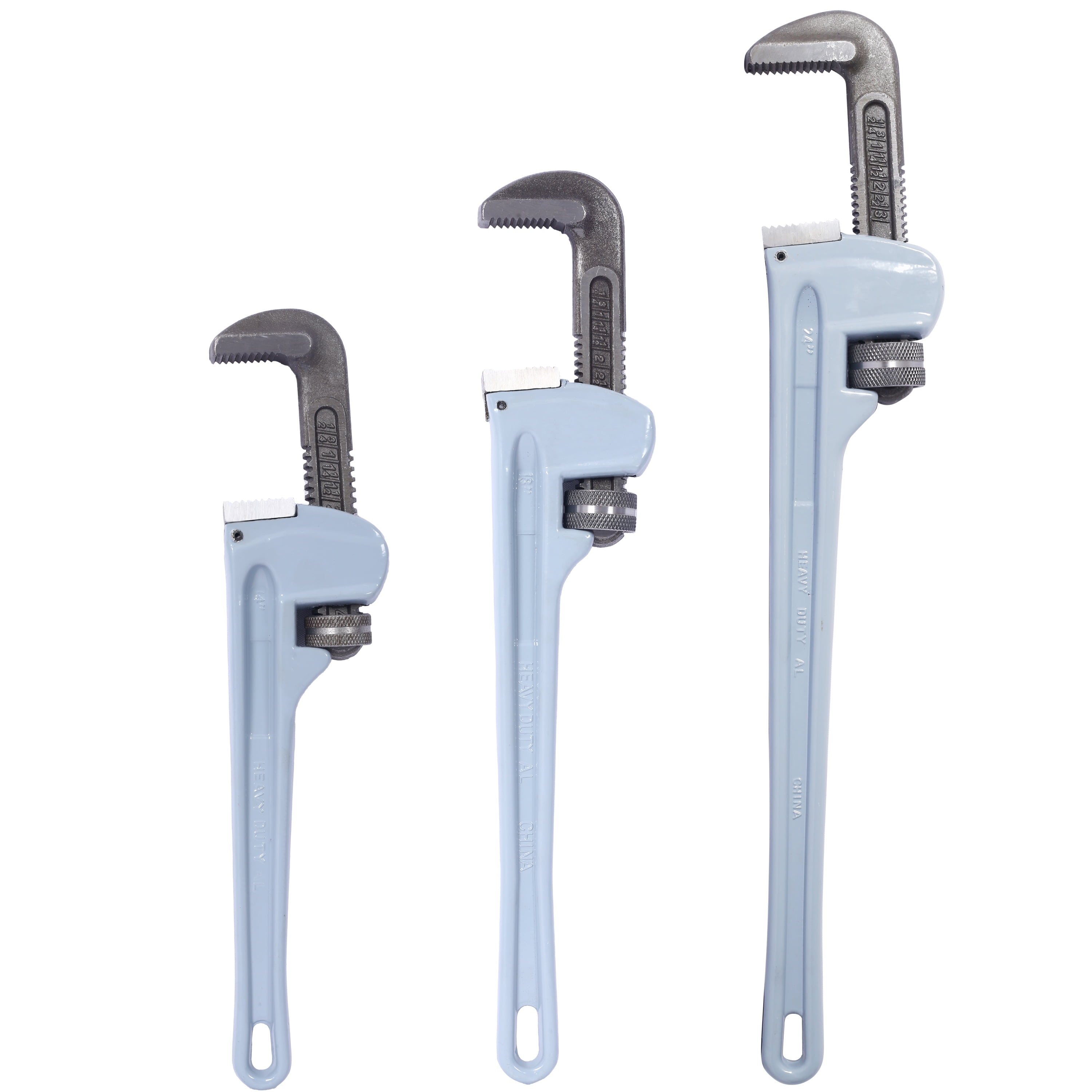 3 Pipe Wrench Set-Aluminum, Adjustable Jaw (14 18 24 Inch) - Walmart.com