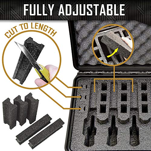 3 Pistol 12 Magazine + Accessories Storage Doro Waterproof Pistol Case ...