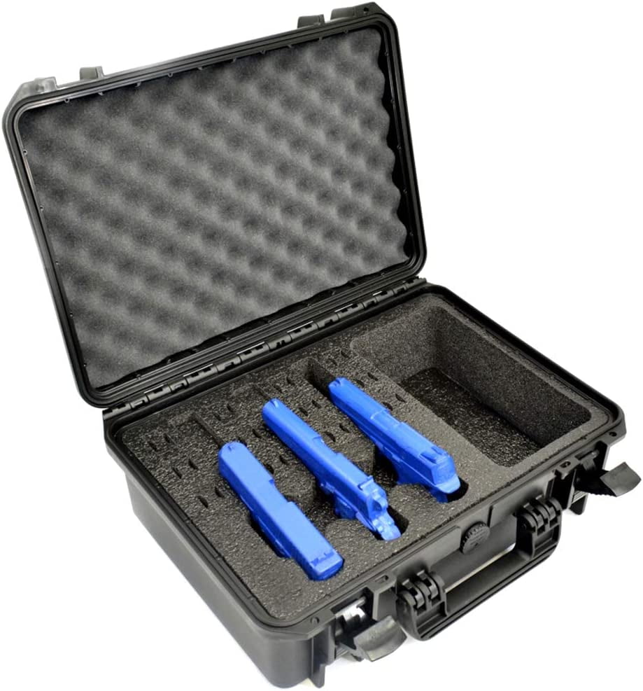 3 Pistol 12 Magazine + Accessories Storage Doro Waterproof Pistol Case ...