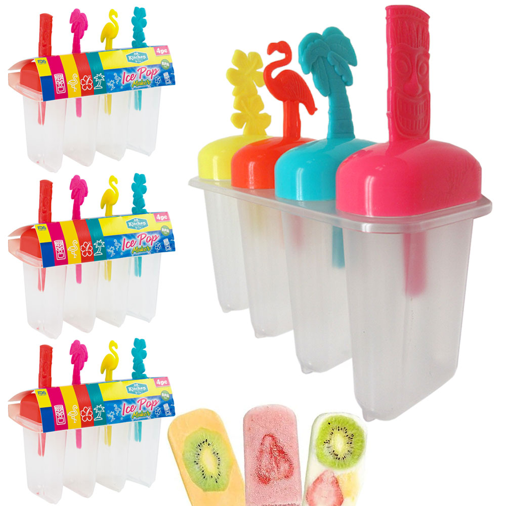 3 Pk 12pc Ice Pops Maker Freezer Popsicle Molds DIY Frozen Yogurt Treat ...
