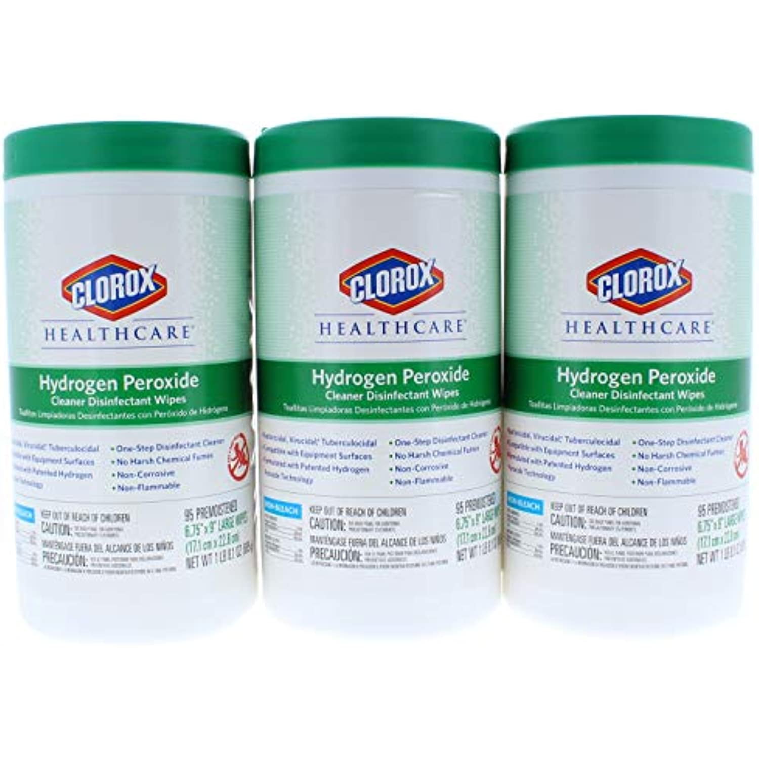 3 Pk. Clorox Healthcare Hydrogen Peroxide Cleaner Disinfectant Wipes 6. ...