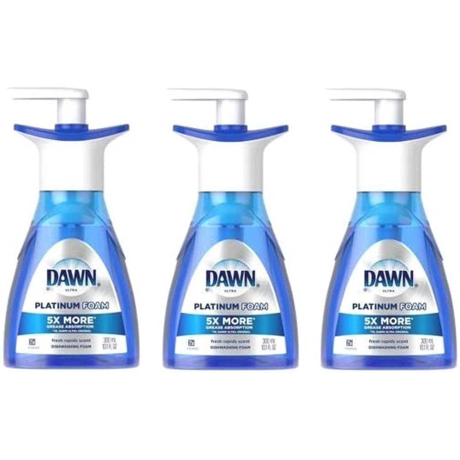 Dawn Ultra Platinum Foam Dish Soap Liquid, Fresh Rapids Scent, 3 Pack ...