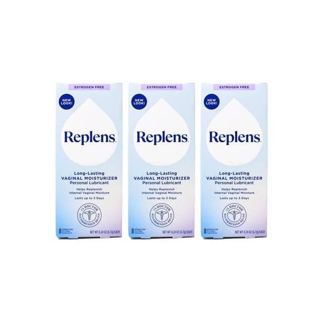 3 Pk Replens Long Lasting Vaginal Moisturizer 8 Prefilled Disposable ...