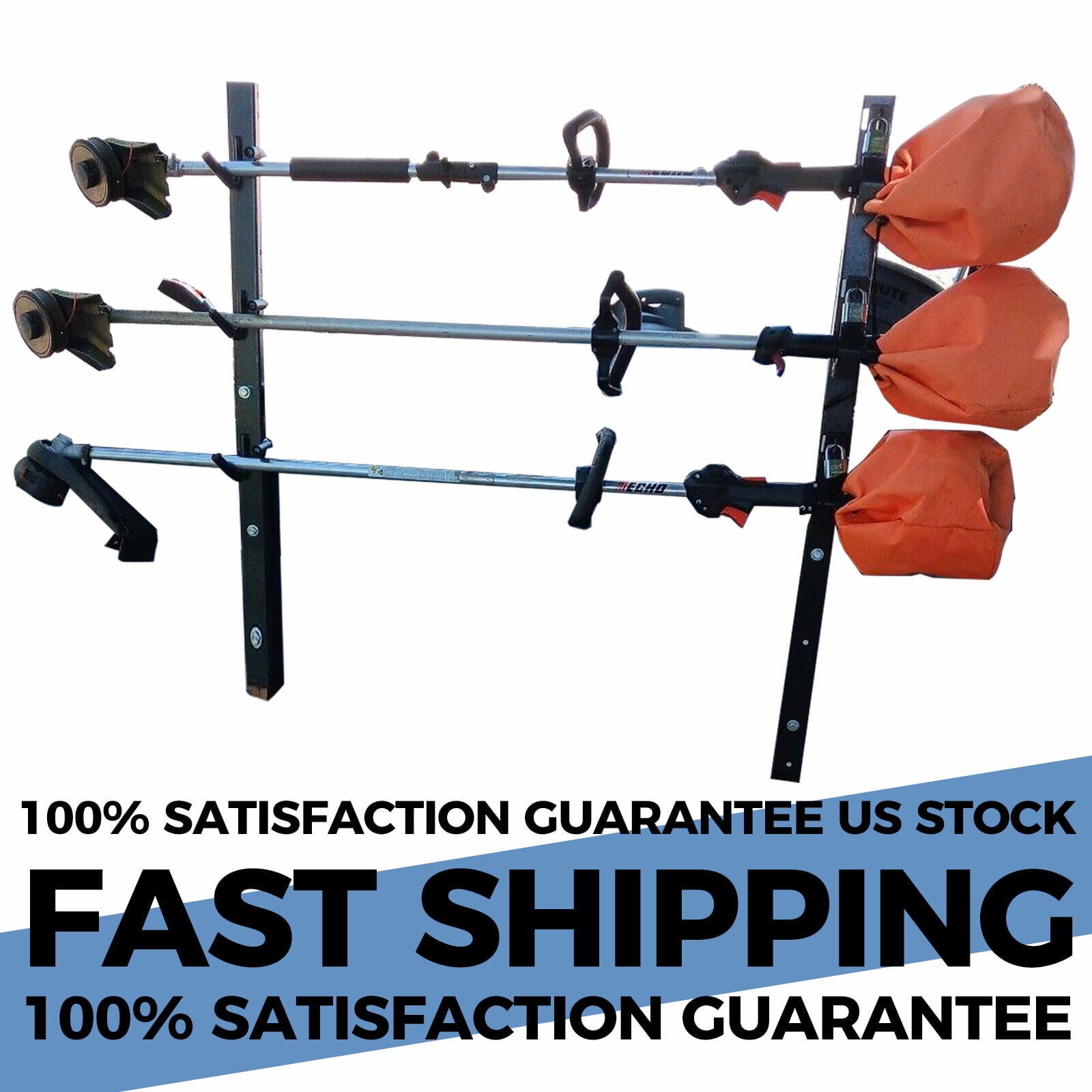 3-Place Weeder Trimmer Rack Holder For Open Landscape Trailer Lockable ...