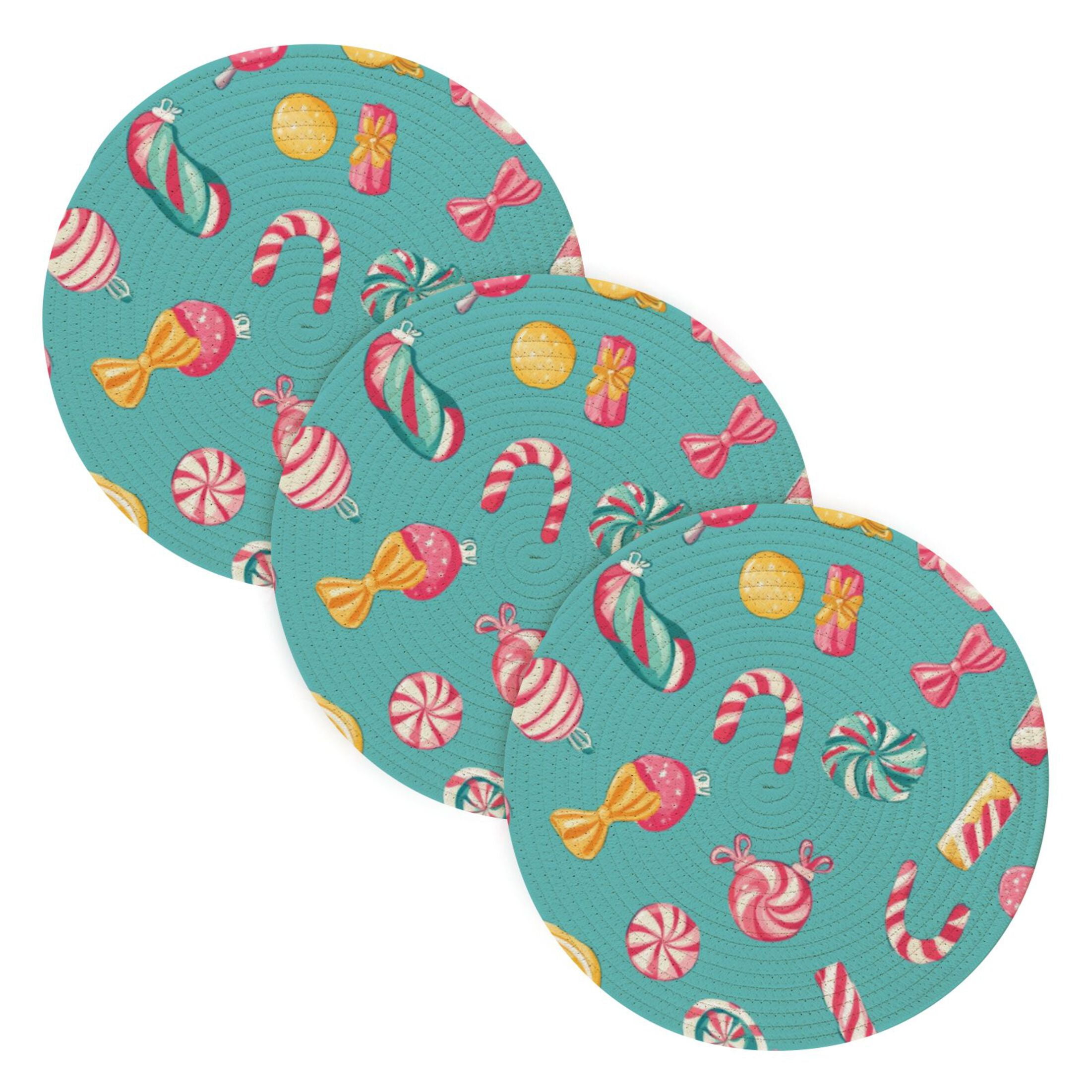 3 Placemat Pan Bowl Mat Teacup Mat 15x15x24 Inch Tray Mat Kitchen Pot ...