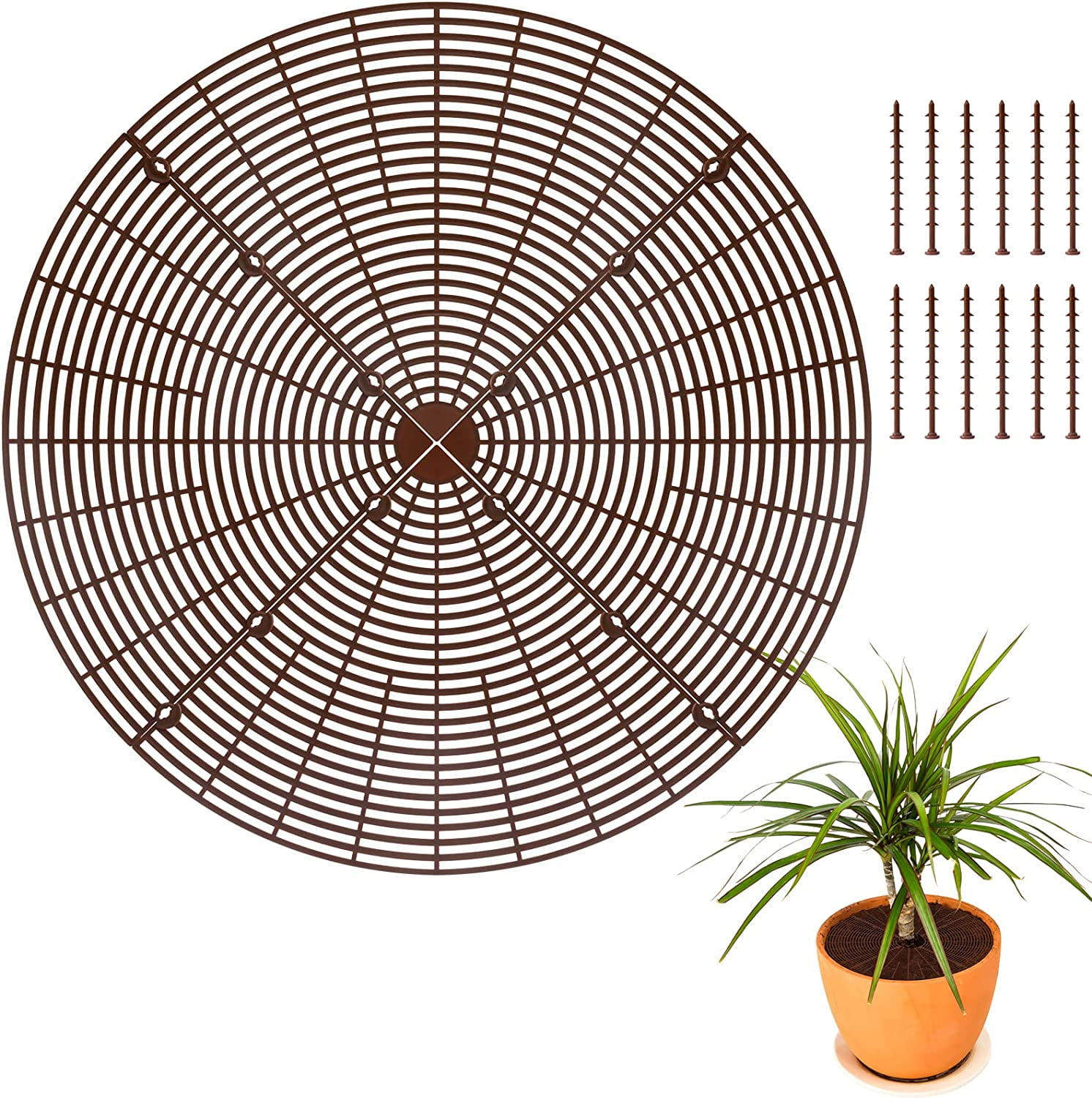 3 Plant Pot Grid Cover Protectors from Animals - 20.8" Dia Cuttable ...