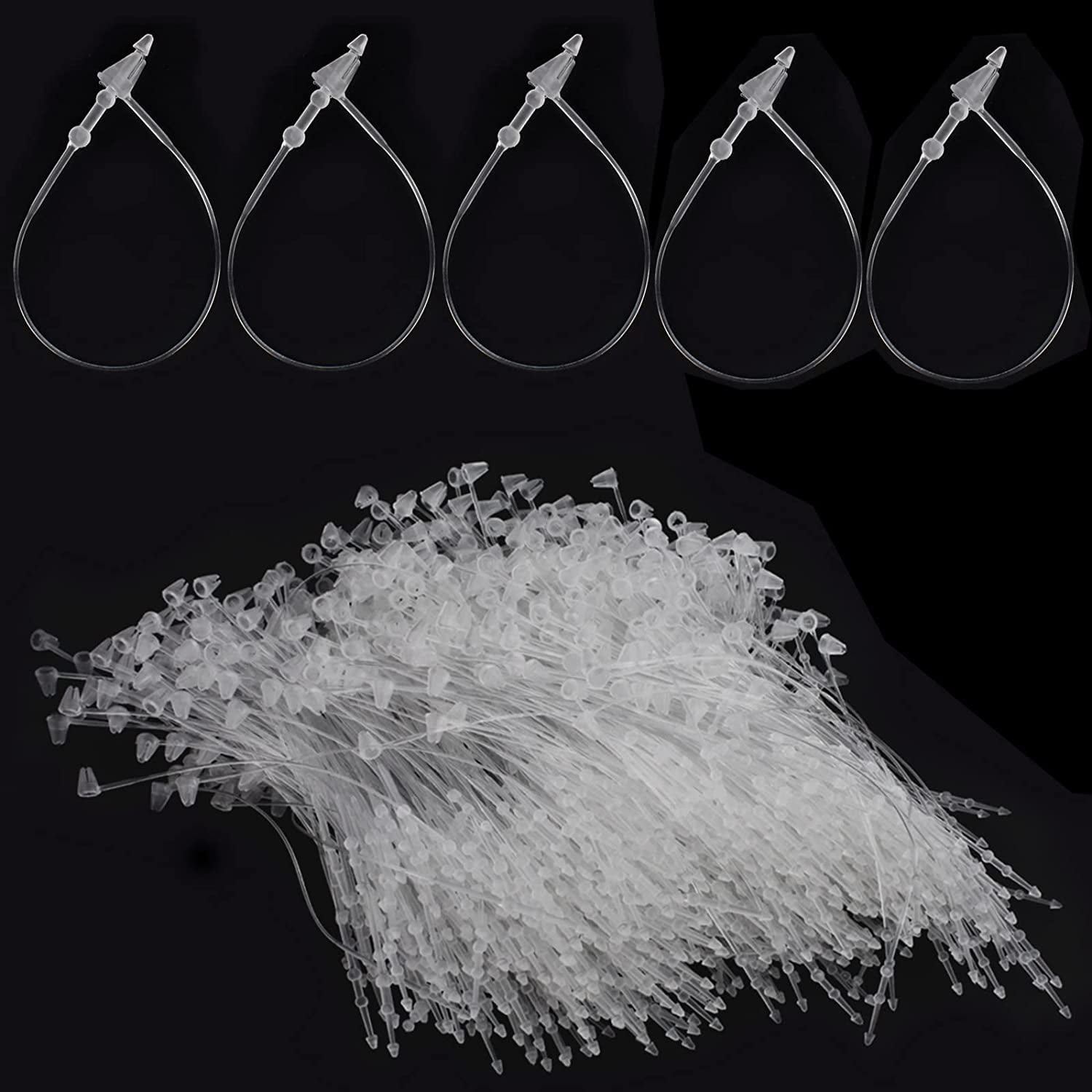 3" Plastic Fastener Clear Hang Tag Snap Lock Plastic Tag Fasteners Pin ...