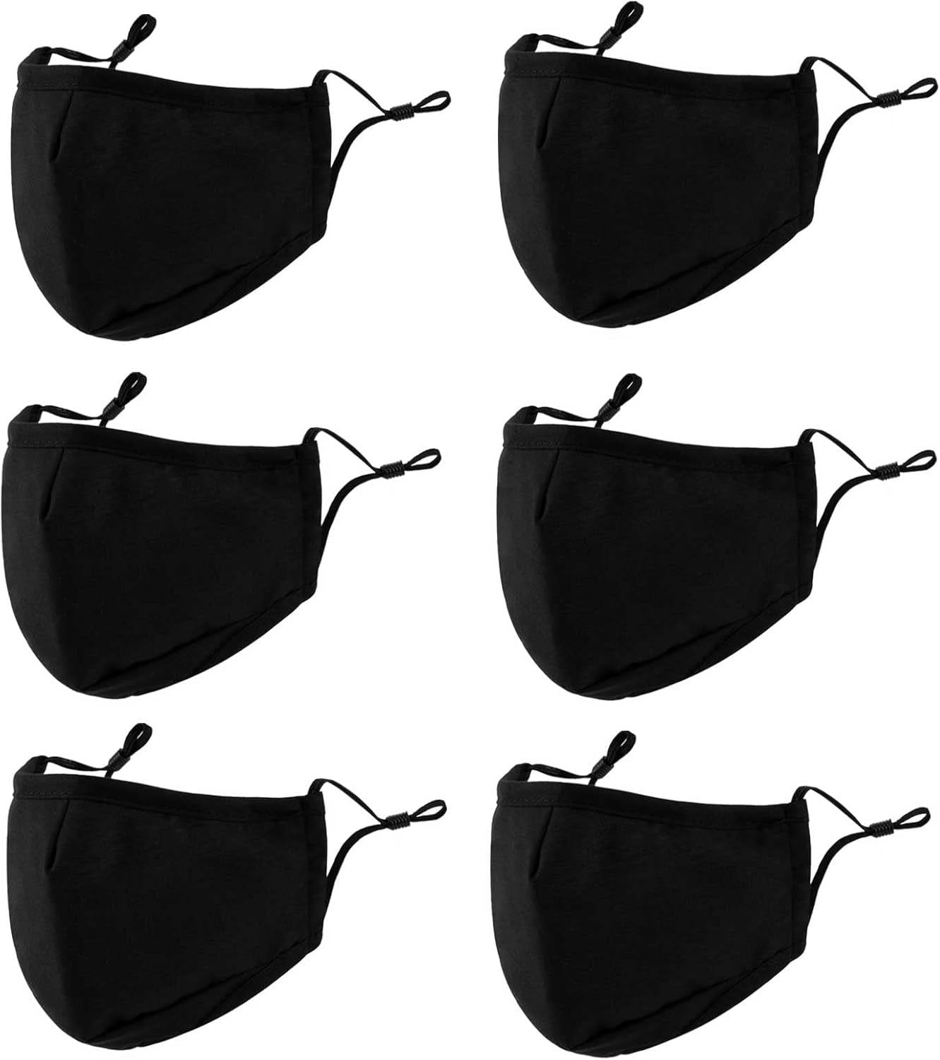 3-Ply Cloth Face Mask 6 Pack,Washable, Reusable and Breathable Face ...