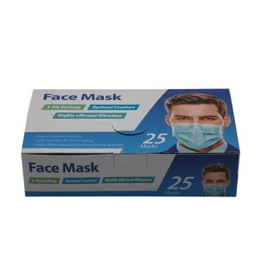 Black Disposable Face Masks, 3-ply Breathable Masks, Elastic Ear Loop ...