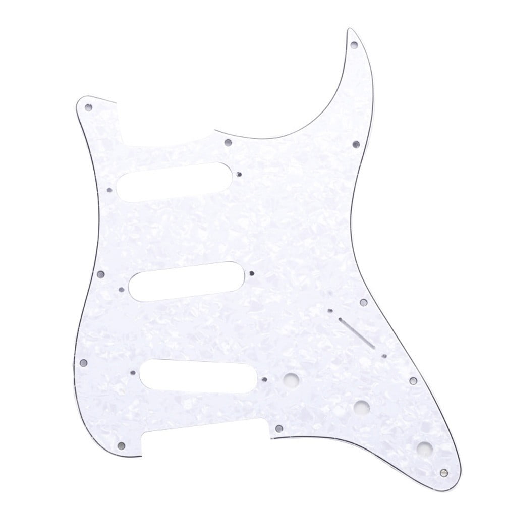 Stratocaster Scratch Plate 3 Ply White Strat Guitar Pickguard - 3 Ply ...