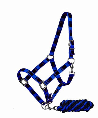 3-Ply Nylon Adjustable Halter w/ Embroidered Check Pattern & Lead ...