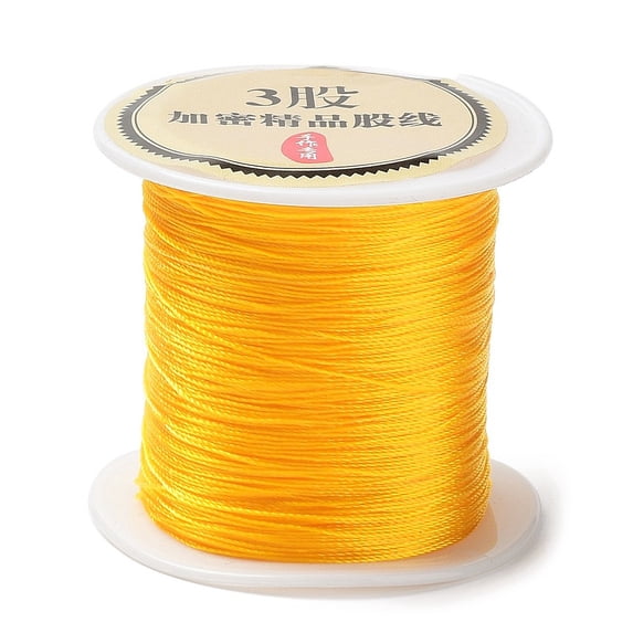 3-Ply Round Nylon Thread with Spool Gold 0.2mm about 109.36 Yards(100m ...