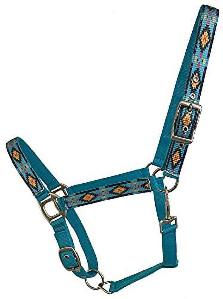 3-Ply Teal Nylon Halter w/ Southwest Design Overlay - Walmart.com