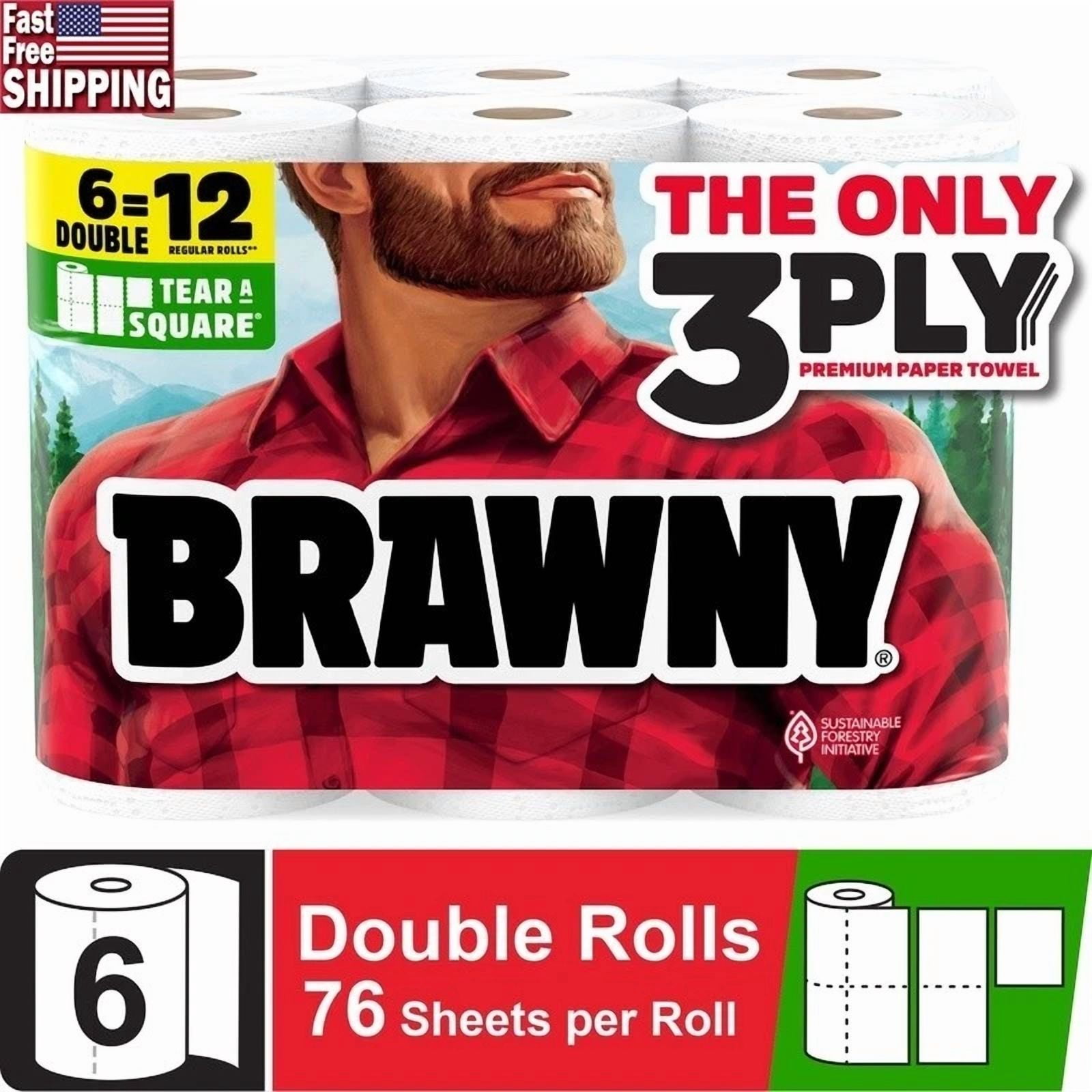 3-Ply Tear-A-Square Paper Towels Strong Absorbent Double Roll 456 ...