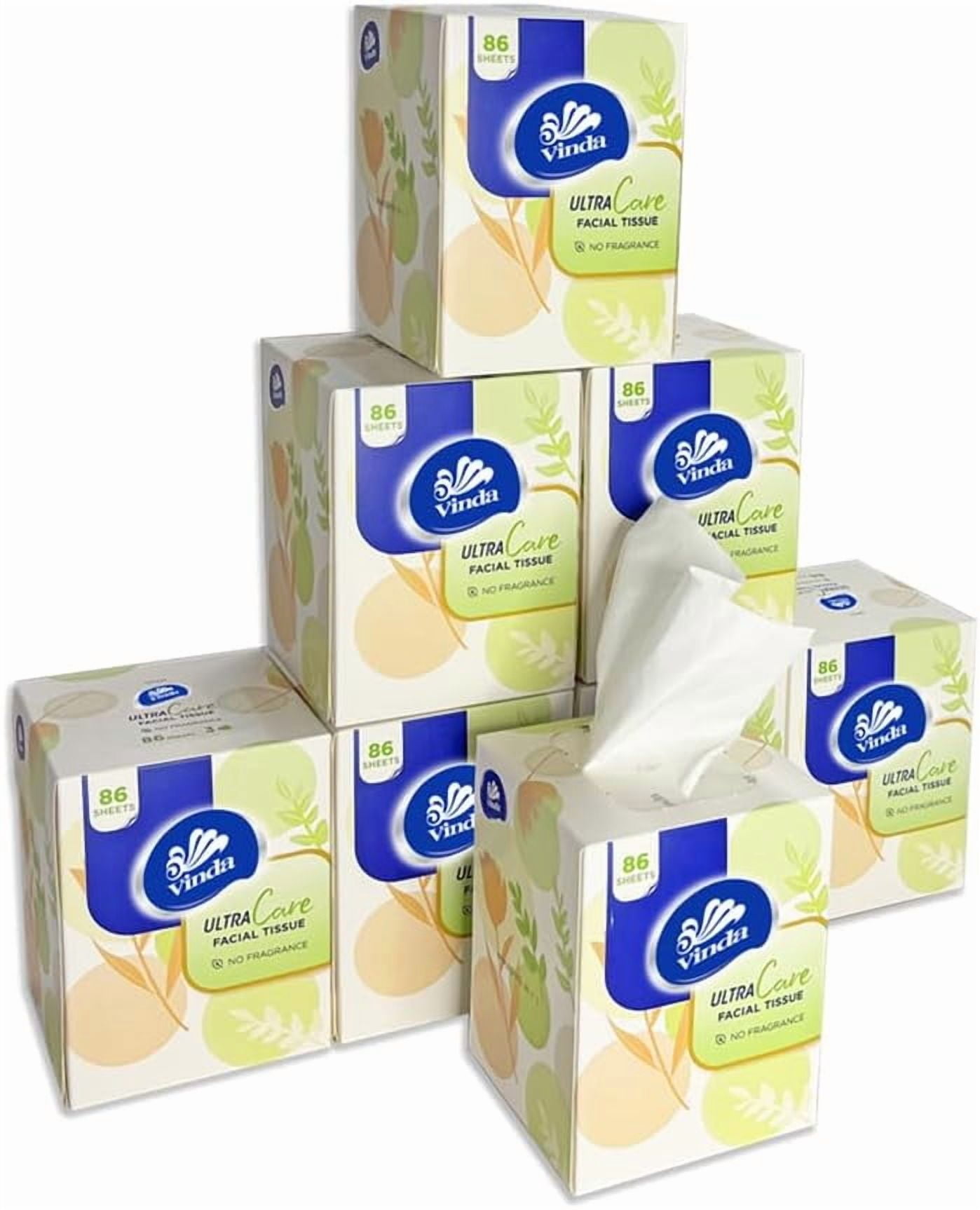 3-Ply Ultra Care Facial Tissues, 86 Count Each Box, 8 Cube Boxes ...