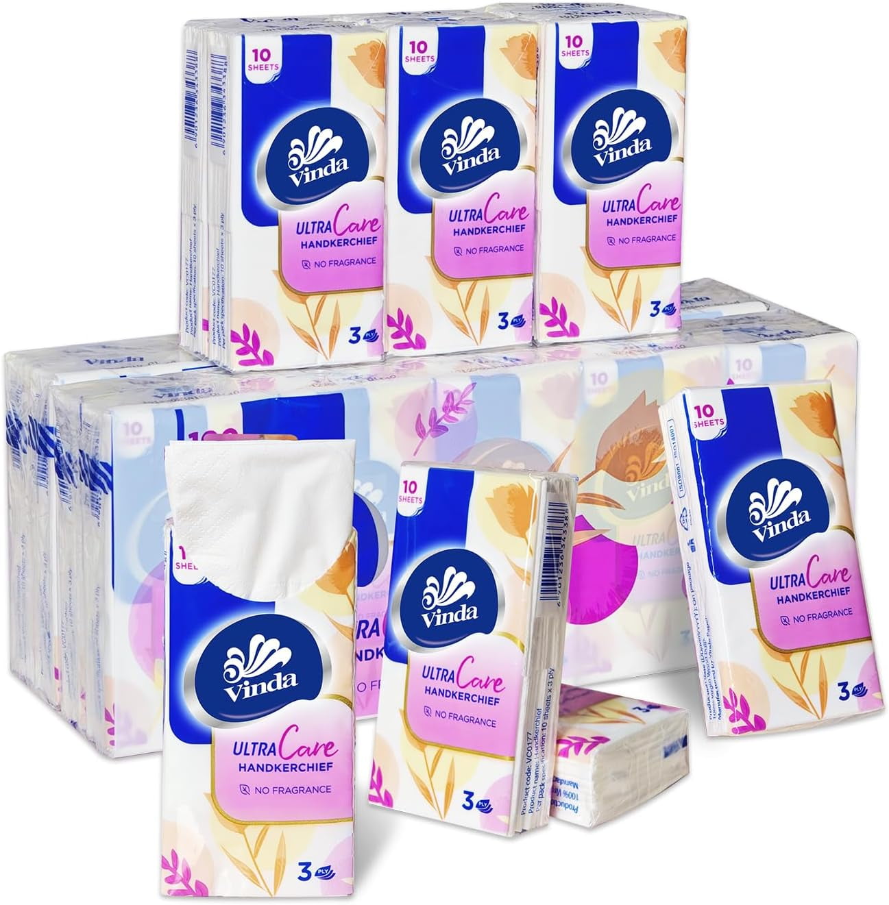 3-Ply Ultra Care Pocket Tissues, Travel Size (30 Packs of 10 Tissues ...