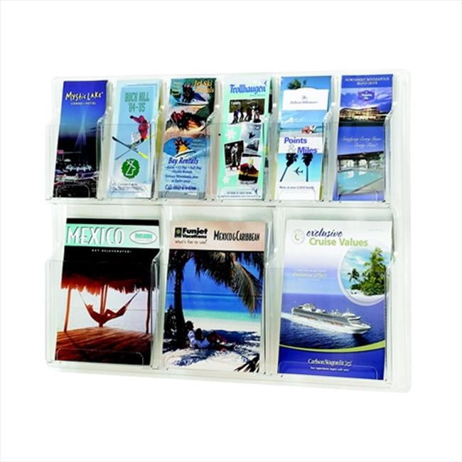 3-Pocket Magazine/6-Pocket Pamphlet Display Rack - Clear - Walmart.com
