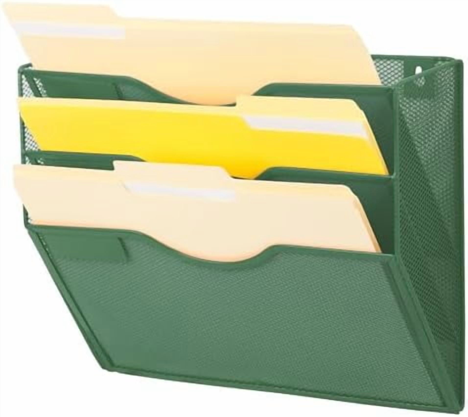 3 Pocket Mesh Hanging Wall File Organizer, Wall Mounted Mail Paper ...