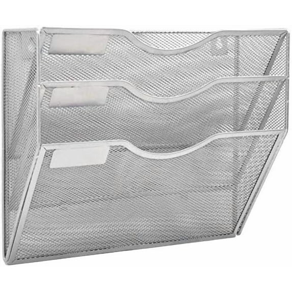3 Pocket Mesh Hanging Wall File Organizer, Wall Mounted Mail Paper ...
