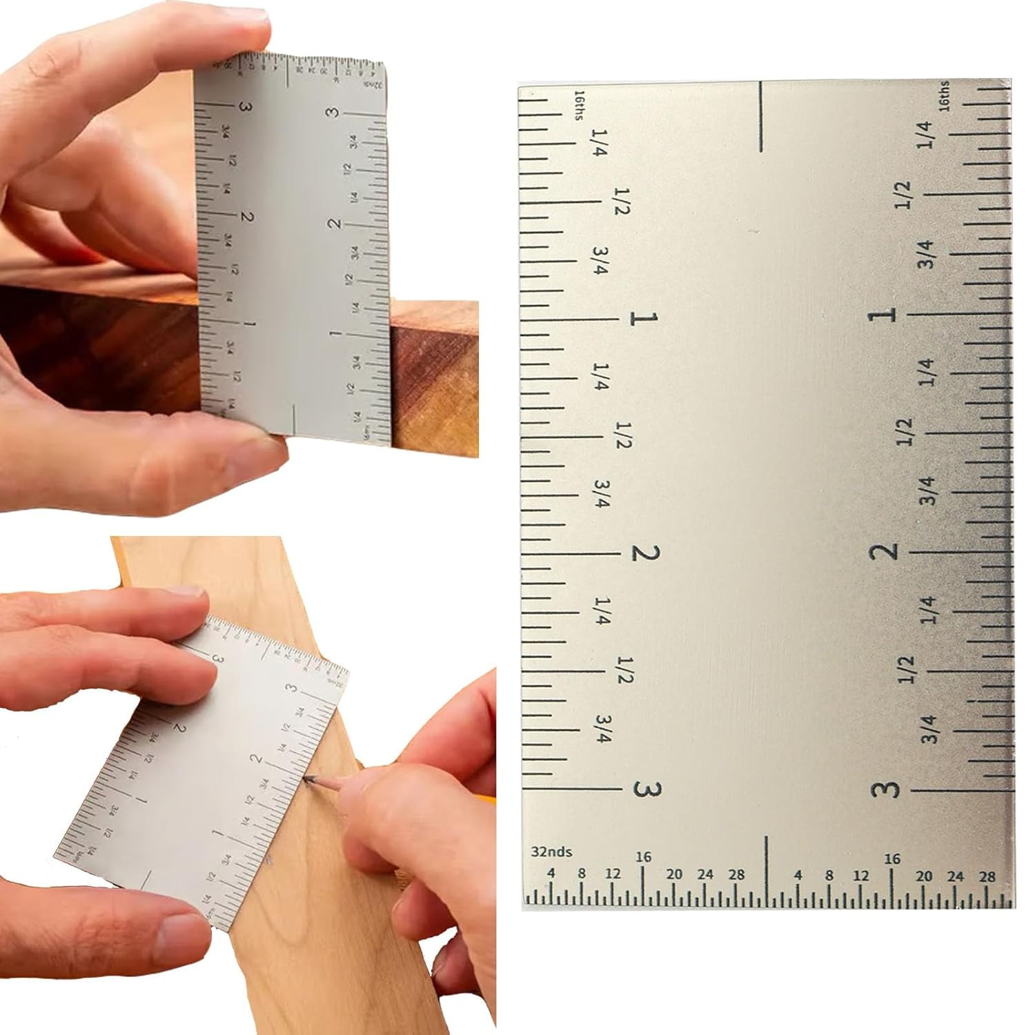 3'' Pocket Rule Tool, Durable Stainless Square Edged Precision Ruler, Versatile & Matte Finish ...