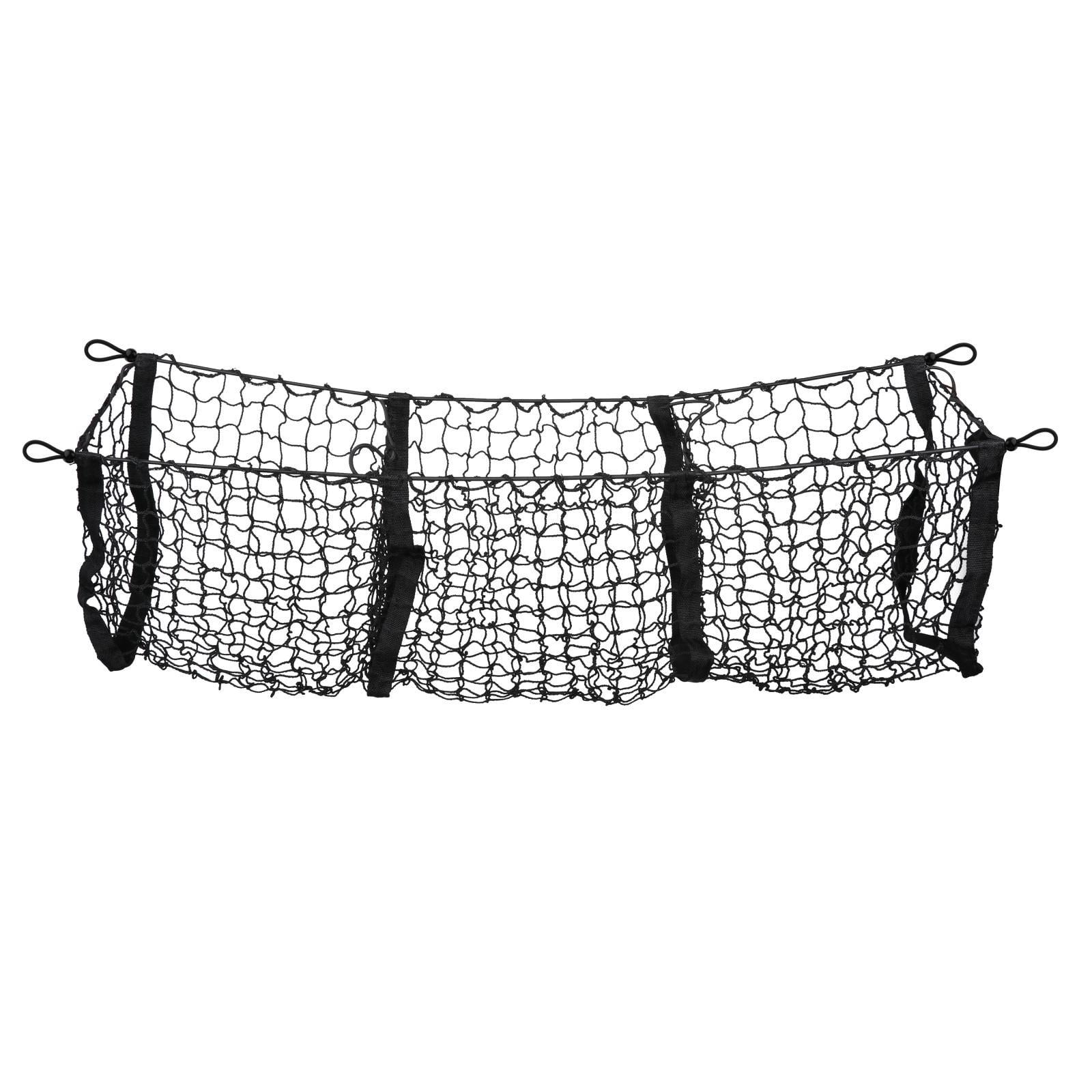 3 Pockets Mesh Storage Black Mesh Car Trunk Cargo Organizer Container ...
