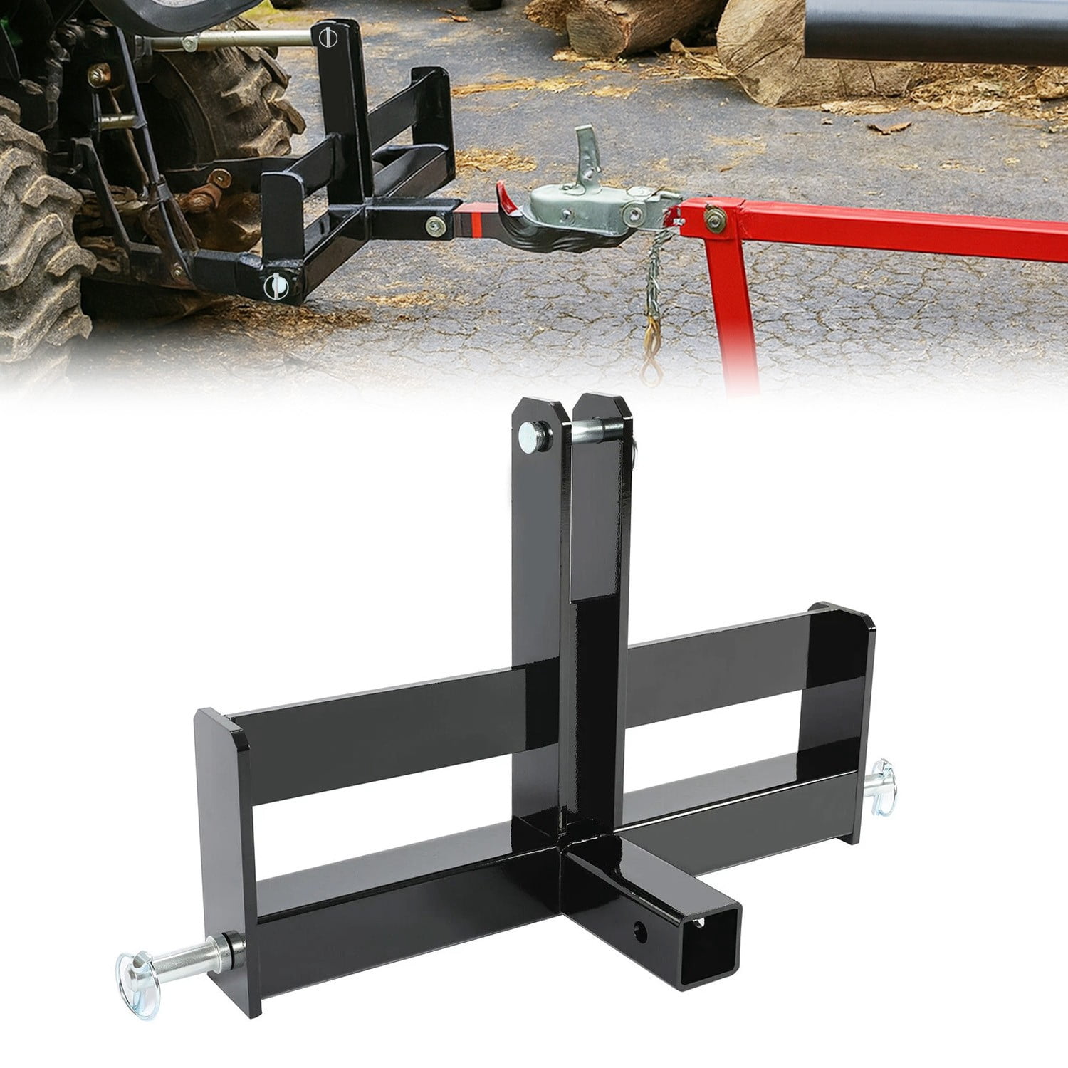 3 Point 2" Receiver Hitch Drawbar W/Suitcase Weight Bracket For CAT 1 ...