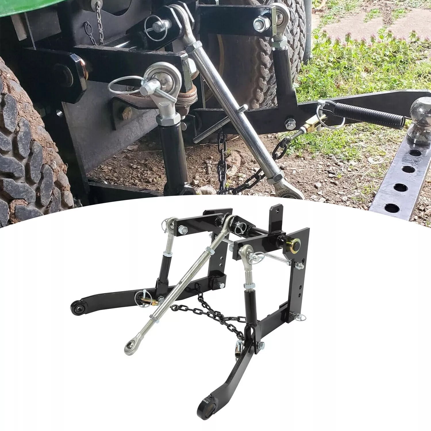 3 Point Hitch Kit W/Closed Frame Hook For John Deere 140 300 317 CAT 0 ...