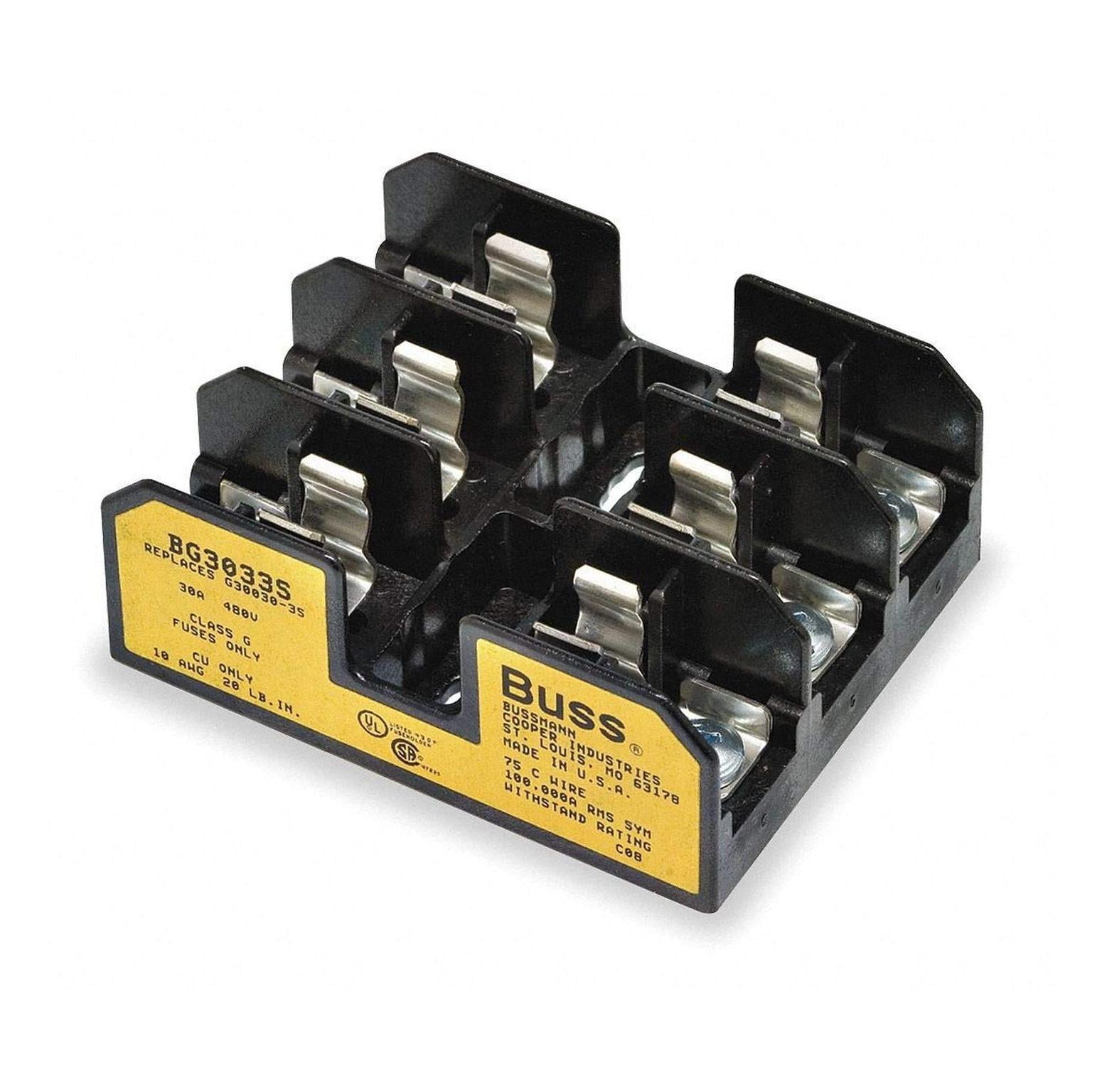 3-Pole Industrial Fuse Block, : 480VAC, DC: 300VDC, 0 to 30A, Series SC ...