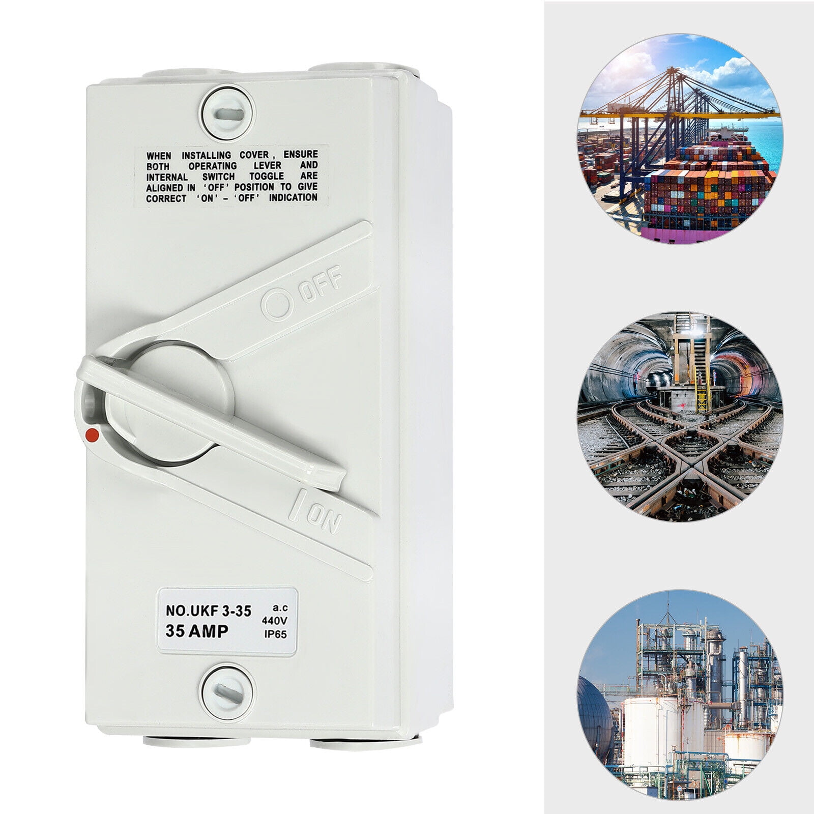 3 Pole Safety Isolation Switch White Wall Mounted Isolation Switch IP65 ...