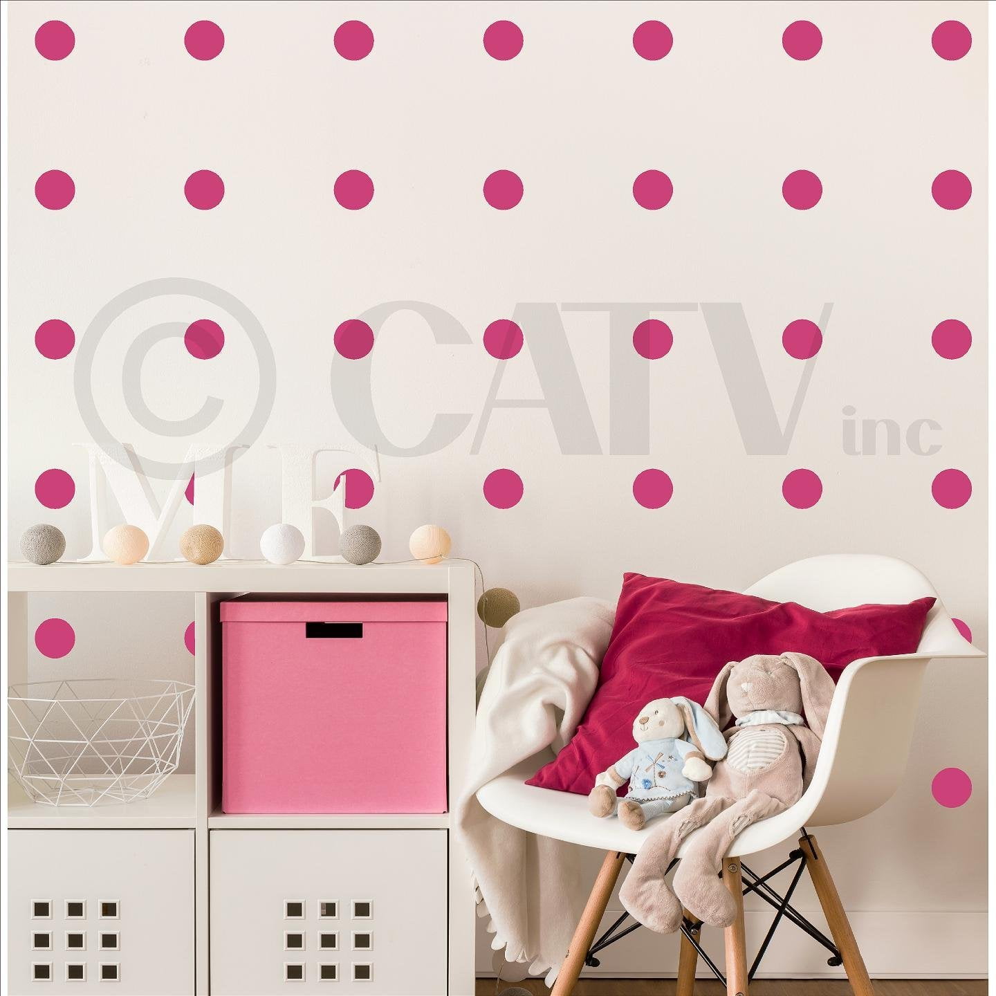 3" Polka Dot Circles Set of 91 Vinyl Wall Decals Circle Stickers Polka ...