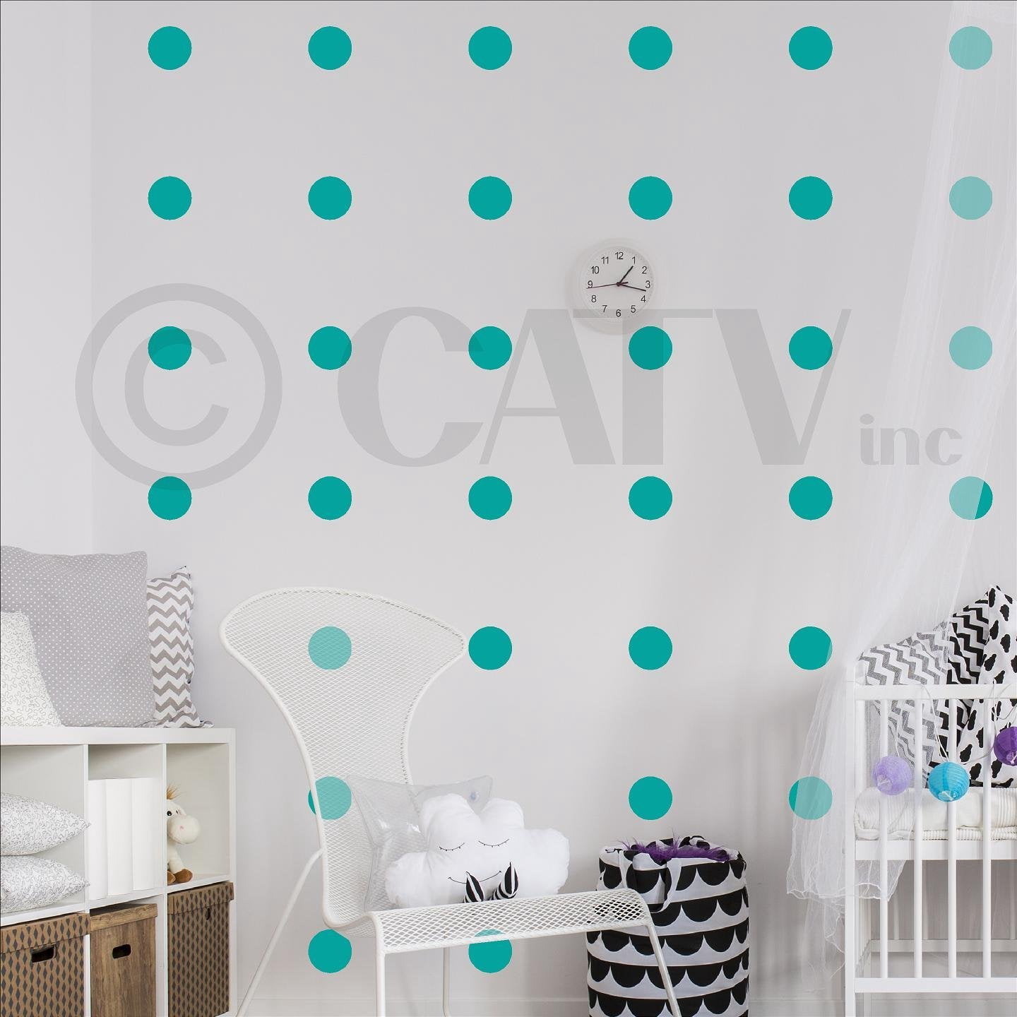 3" Polka Dots Set of 91 Circles Removable Peel And Stick Vinyl Wall ...