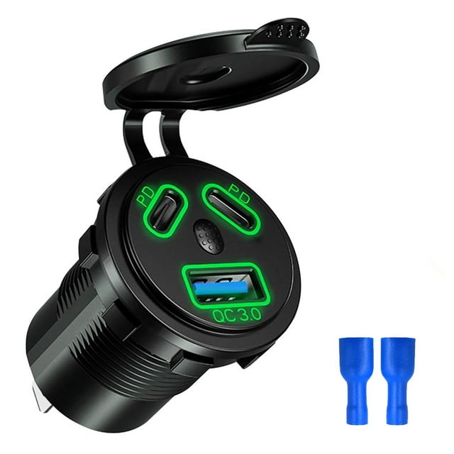 3 Port Car Charger Adapter With QC3.0 Fast Charging & PD Ports For ...