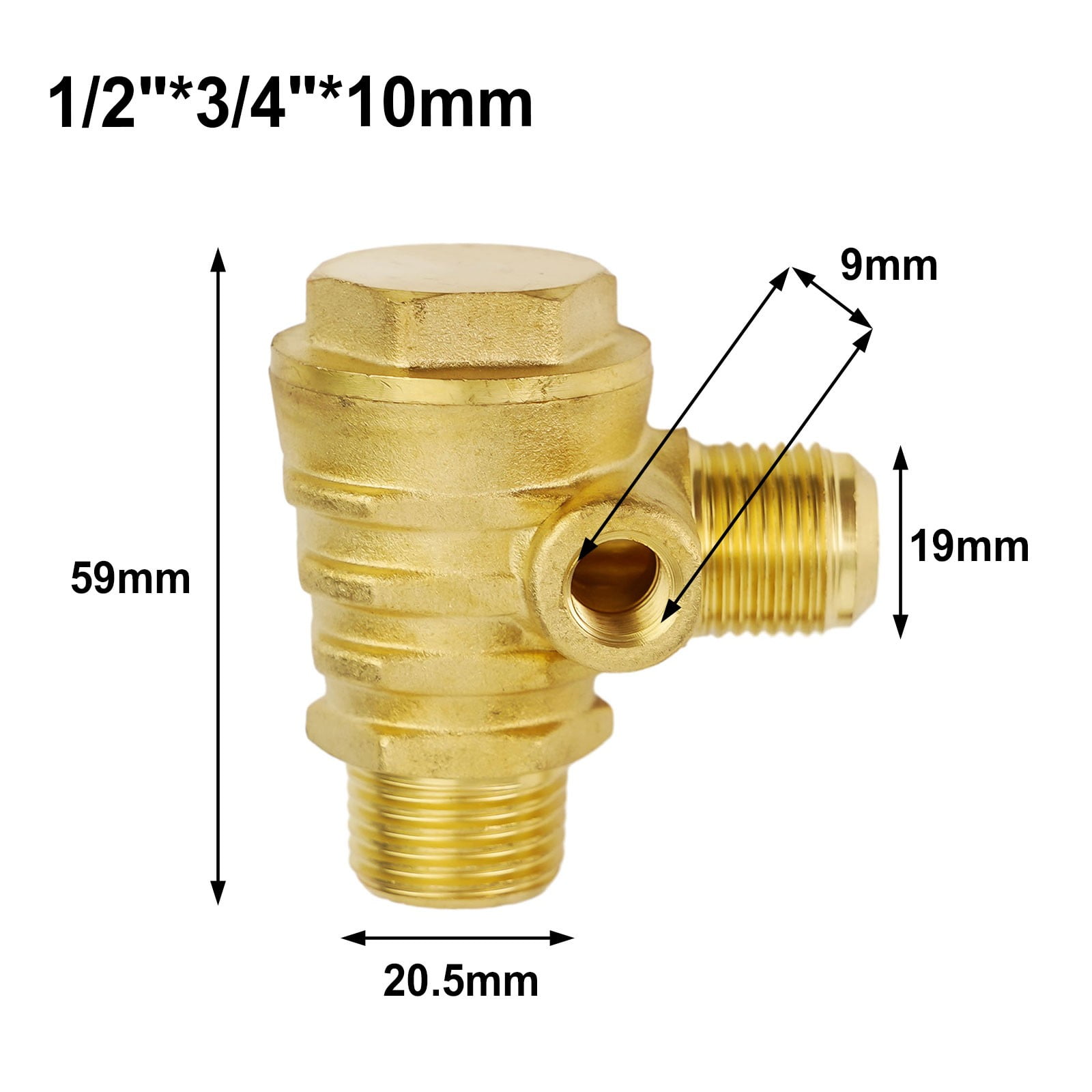 3 Port Copper Male Thread Check Valve Connector Tool For Air Compressor ...