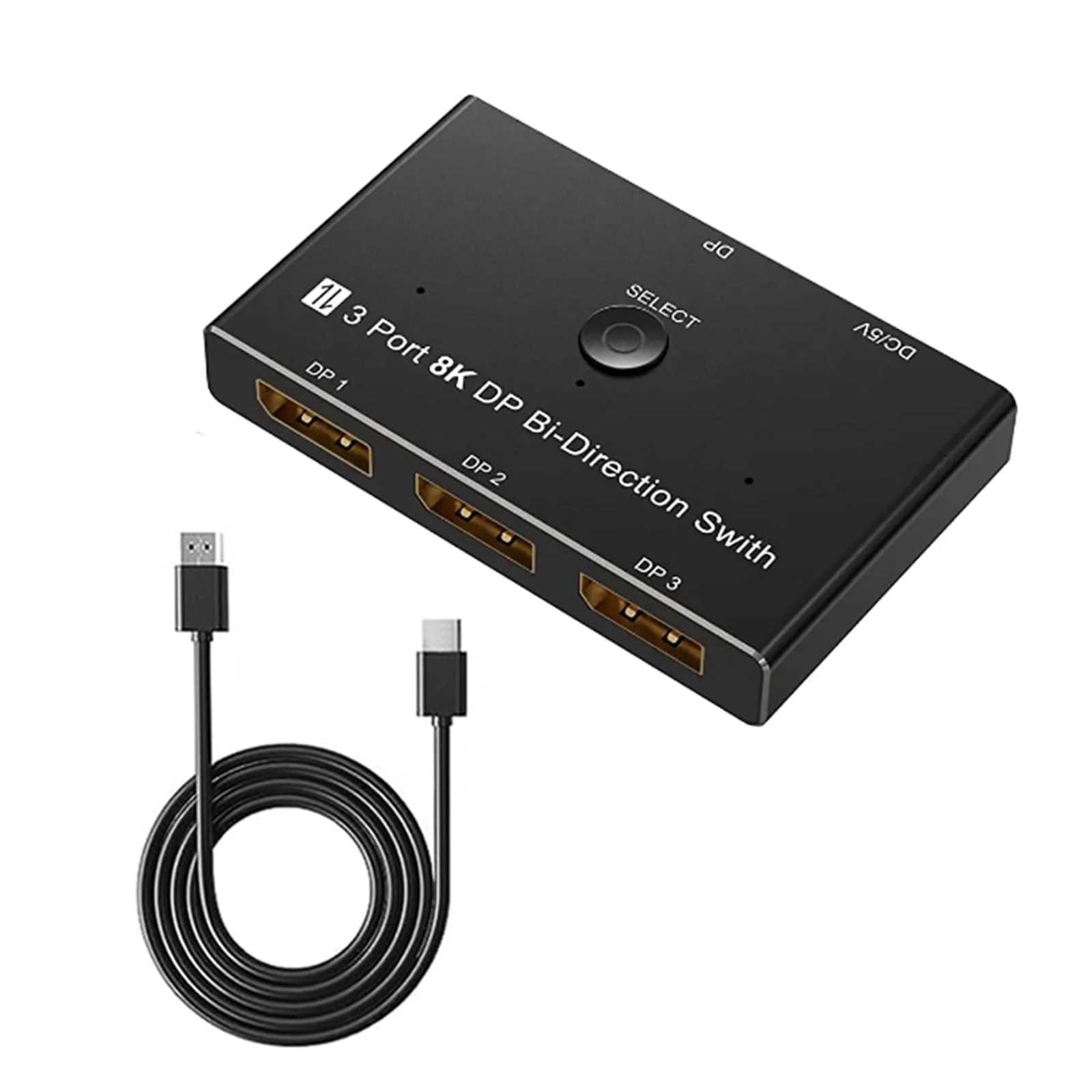 3-Port DP Switcher 4K@120Hz/144Hz(DSC), 8K@30Hz Support for Multi ...