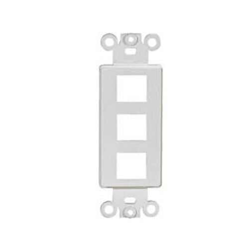 3-Port Decora Style Keystone Jack Wall Plate Insert Triple Hole - White ...
