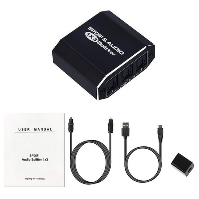 3 Port Digital Optical Splitter, 1x3 SPDIF Toslink Optical Audio ...