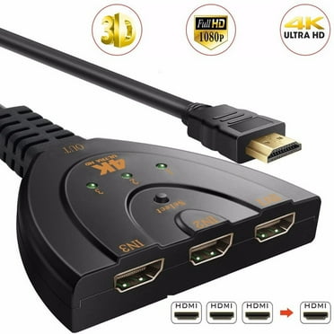 Cablevantage 3-Port HDMI Switcher Cable, 1080P, Multi Input/Output ...