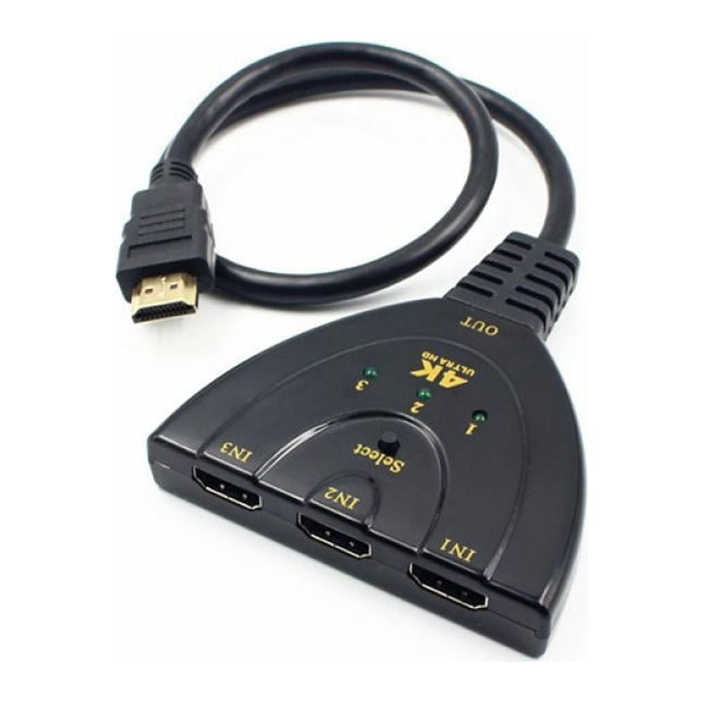 3-Port HDMI Switcher, Intelligent 3x1 Auto Switch Selector Support Full ...