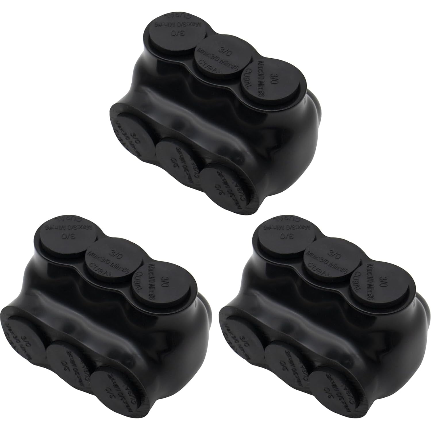 3-Port Insulated Multi Tap Connector, 3/0-6AWG Insulated Inline Splice ...