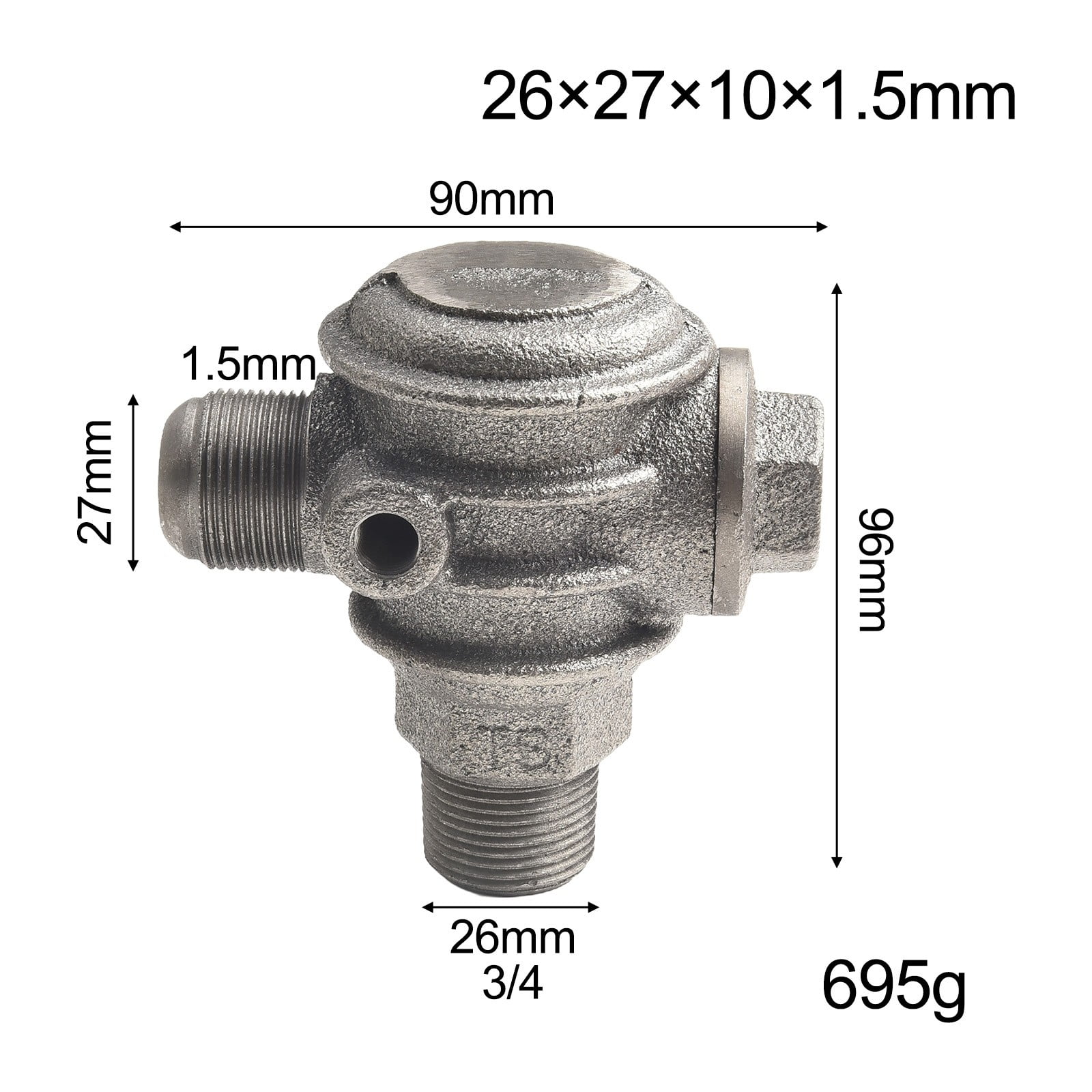 3 Port Iron Male Thread Check Valve Connector Tool for Air Compressor ...