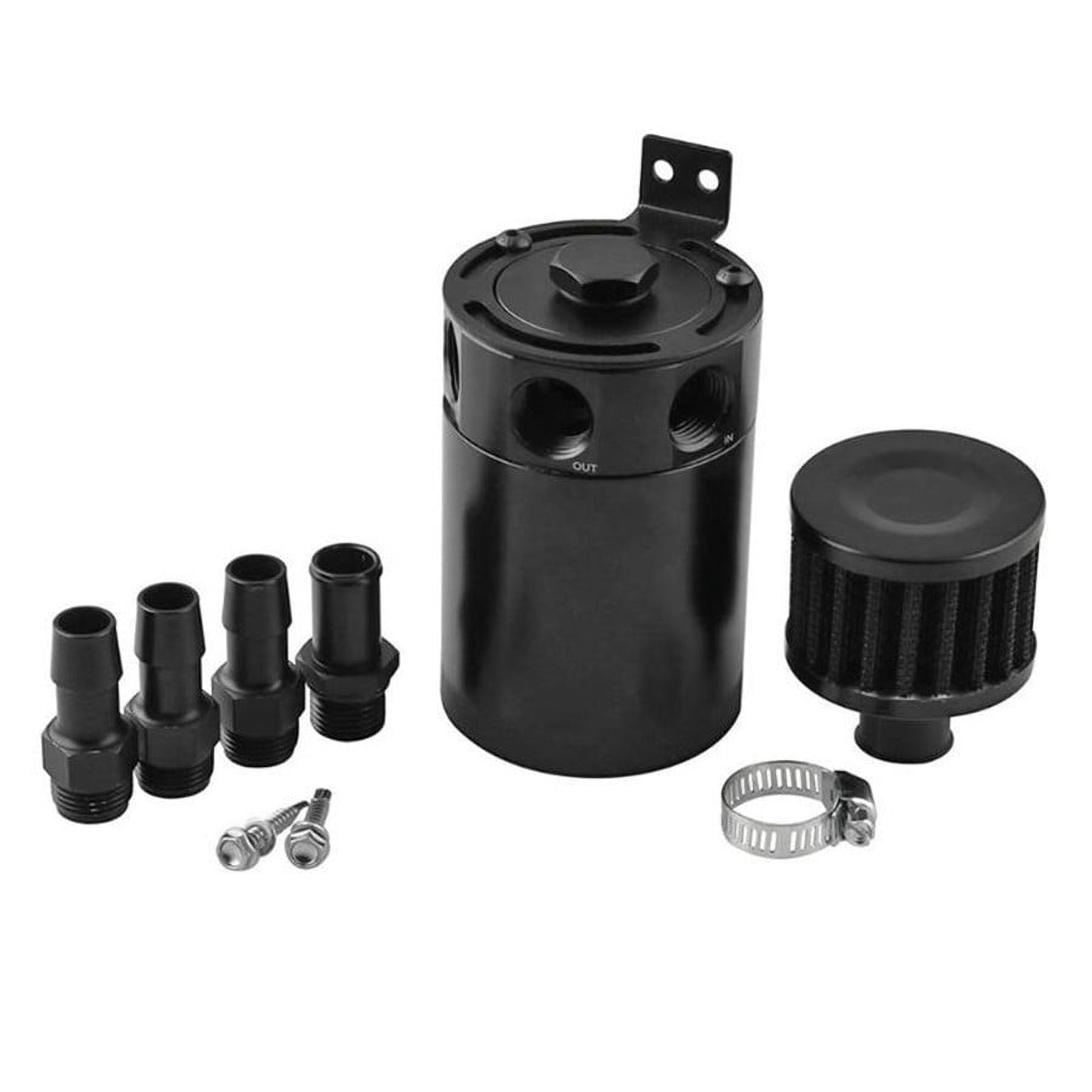 3-Port Oil Reservoir Catch Can Tank with Drain Valve & Breather Filter ...