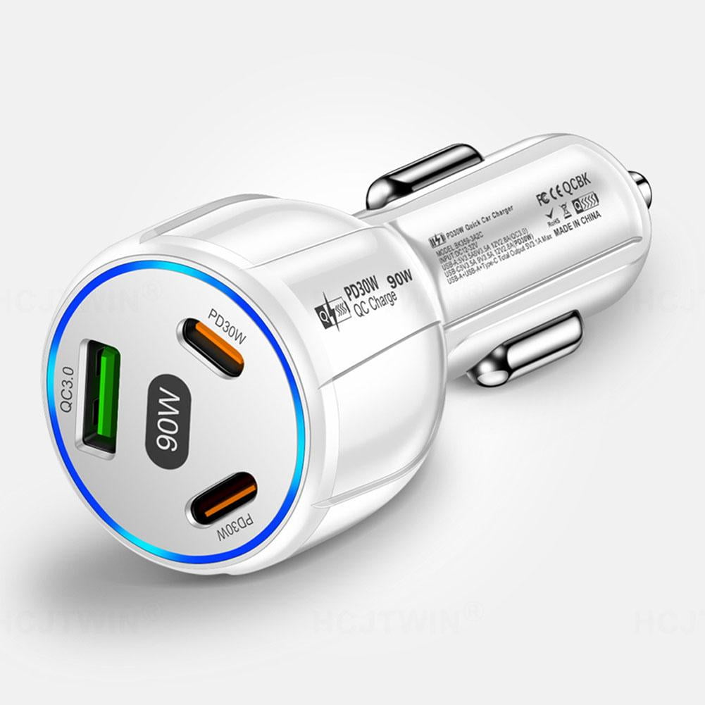 3 Port PD USB-C 90W Fast Charging Car Charger Adapter y S0V8 - Walmart.com