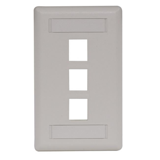 3 Port Rear Loading Single Gang Face Plate, Office White - Walmart.com
