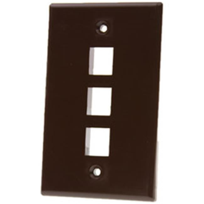 3 Port Single Gang Keystone Wall Plate, Brown - Walmart.com